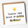 'So Bloody Brilliant' Thank You Card By Arrow Gift Co ...