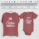 Brother Sister Matching Personalised Set Pink And Grey By Lovetree ...