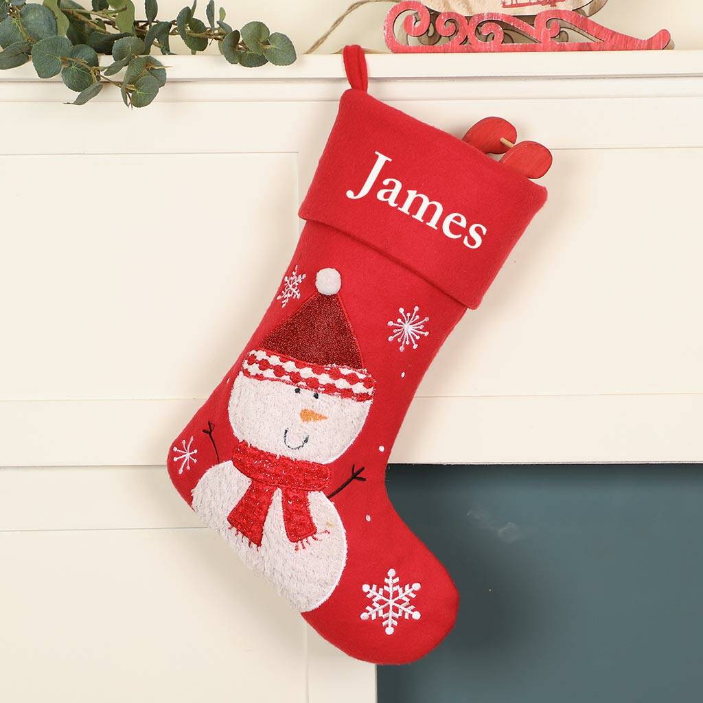 personalised novelty snowman christmas stocking by dibor ...