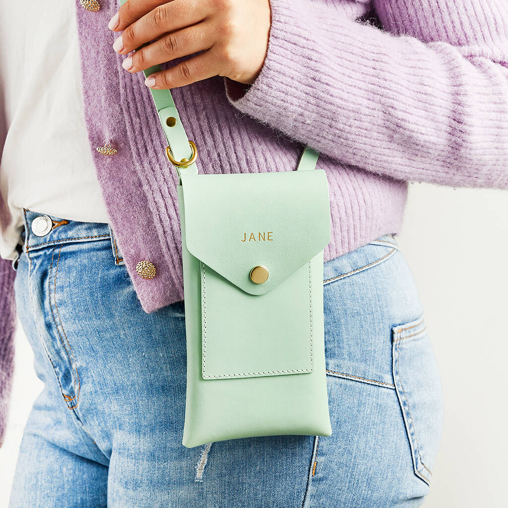 Personalised Leather Phone Pouch By SBRI | notonthehighstreet.com