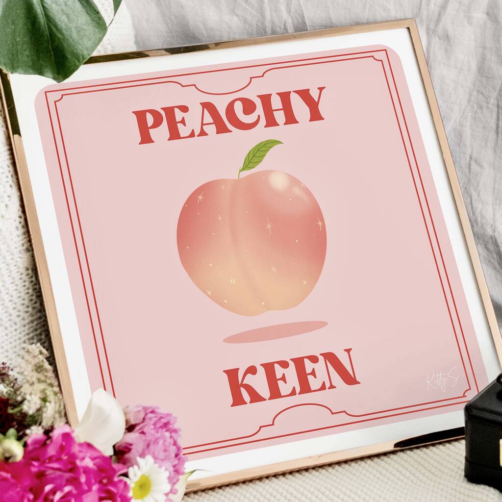 Peachy Keen, Peach Art Print By Kitty Strand
