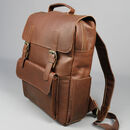 'kingsley' Water Resistant Leather 15' Laptop Backpack By Vintage Child ...