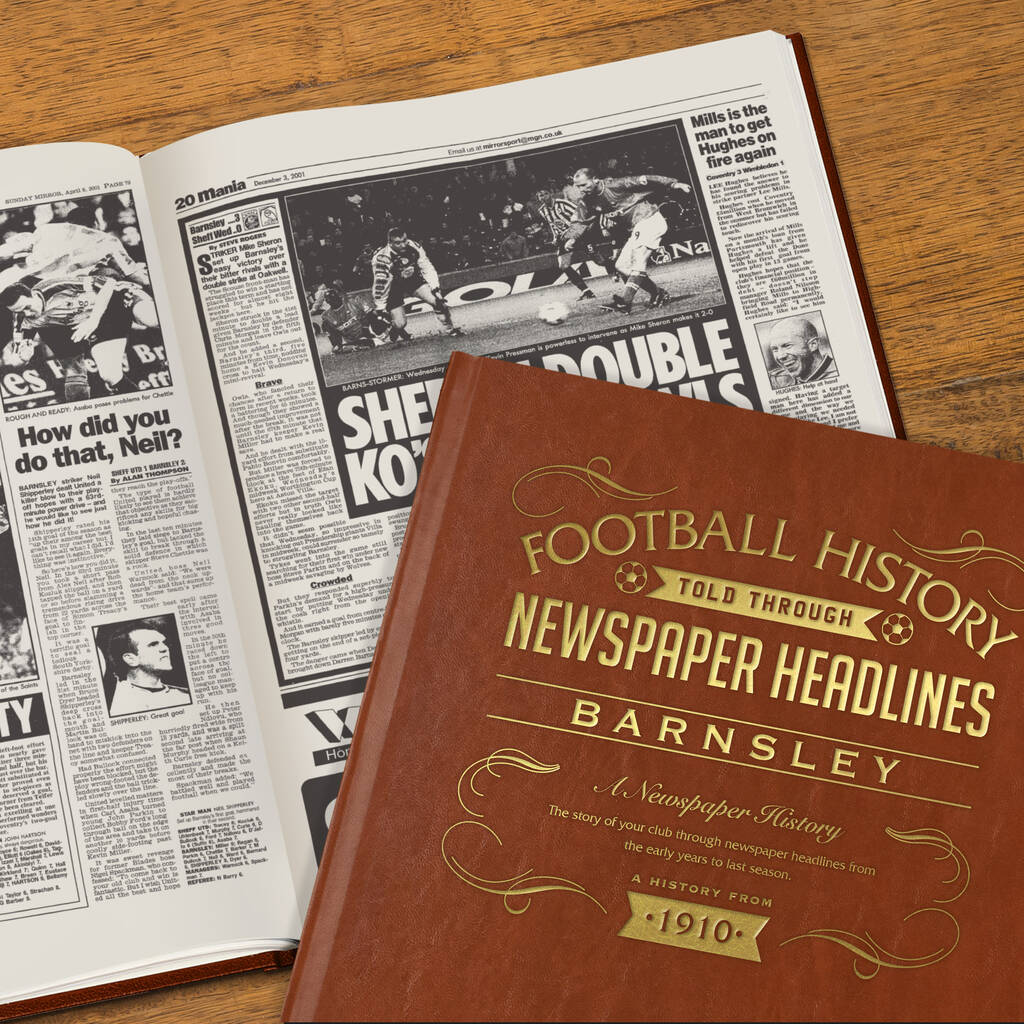 Barnsley Personalised Football Gift Newspaper Book By Historic ...