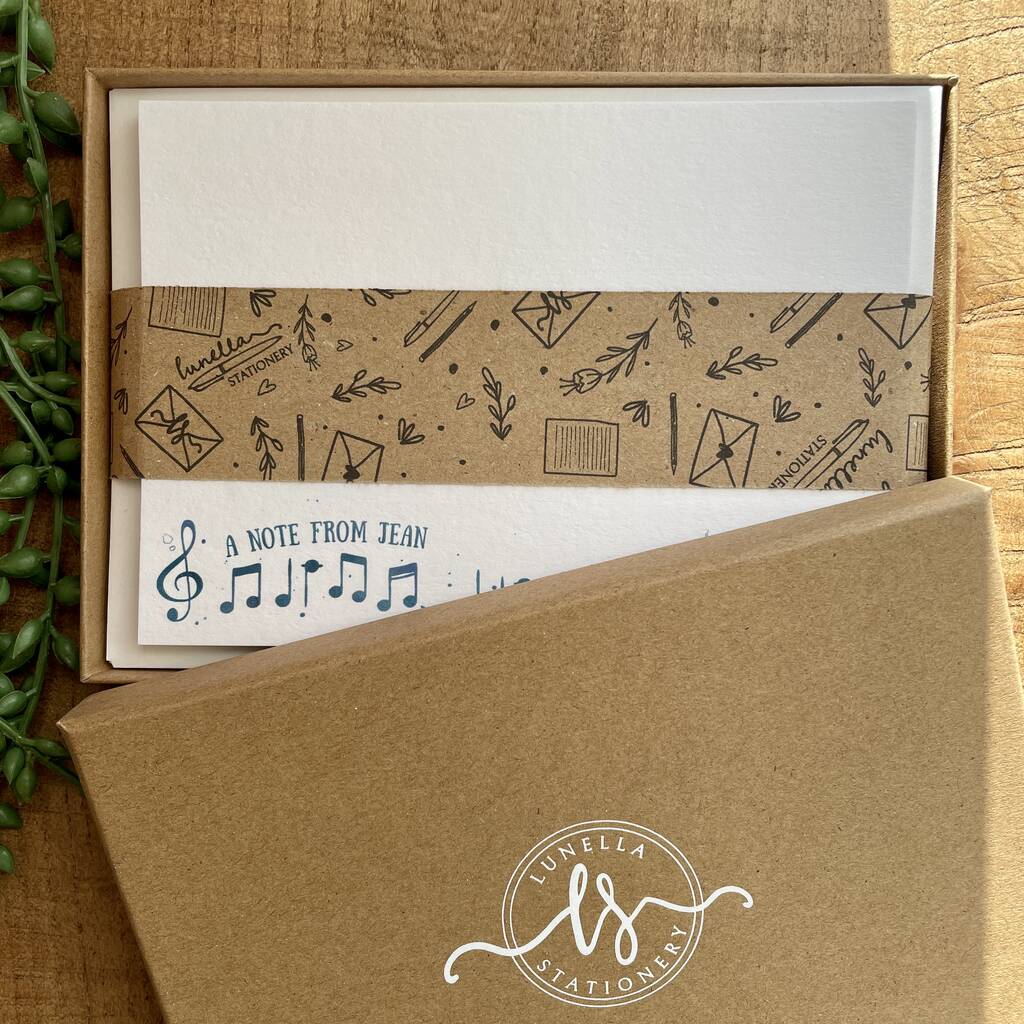 Musical Notes Personalised Note Cards By Lunella | notonthehighstreet.com