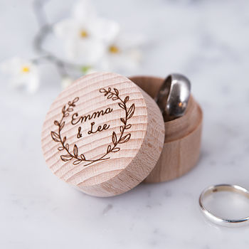 Engraved Personalised Wreath Ring Box By Clouds And Currents ...