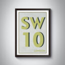 Sw10 Chelsea London Postcode Typography Print By Ec Crafted ...
