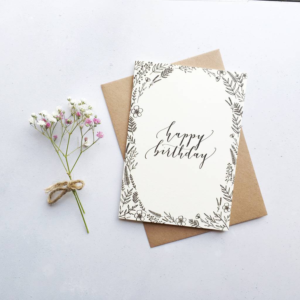  Happy Birthday Modern Calligraphy Card By Eleri Haf Designs 