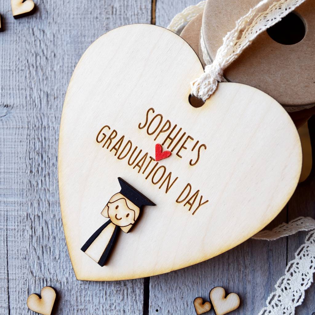 personalised girl's graduation heart by just toppers ...