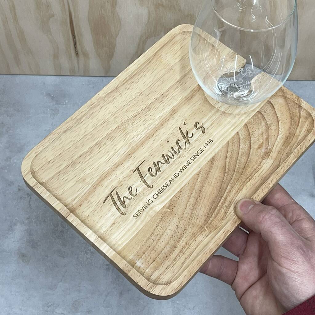 Personalised Wooden Nibbles And Cheese Tray By Hot Dot Laser ...