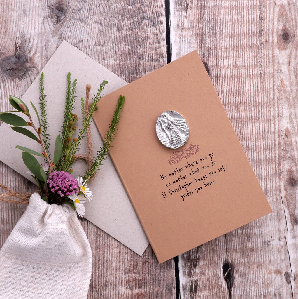 Handmade St Christopher Token Card By attic | notonthehighstreet.com