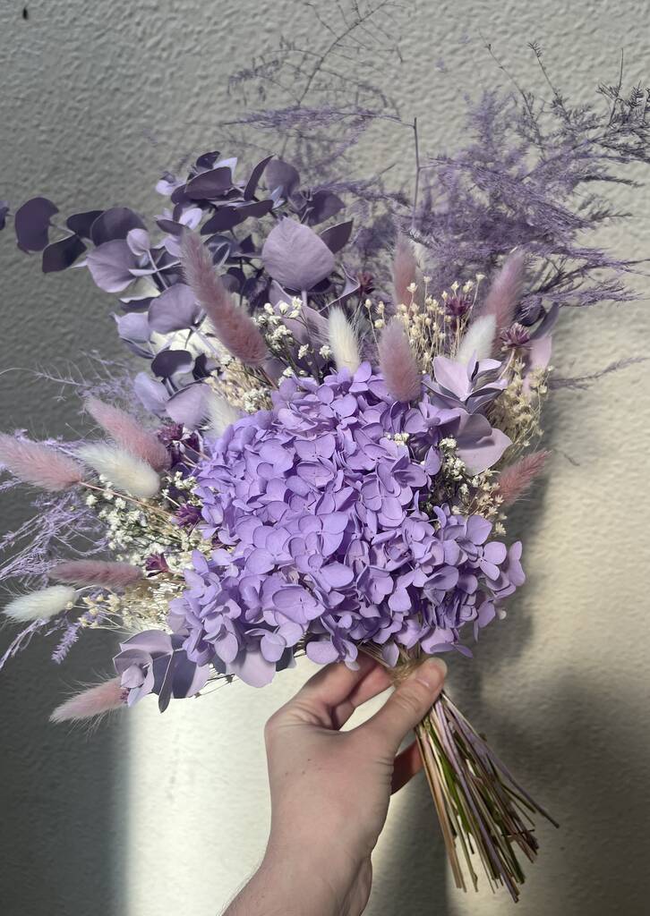Purple Hydrangea Dried Flower Bouquet By Neon Knotz ...