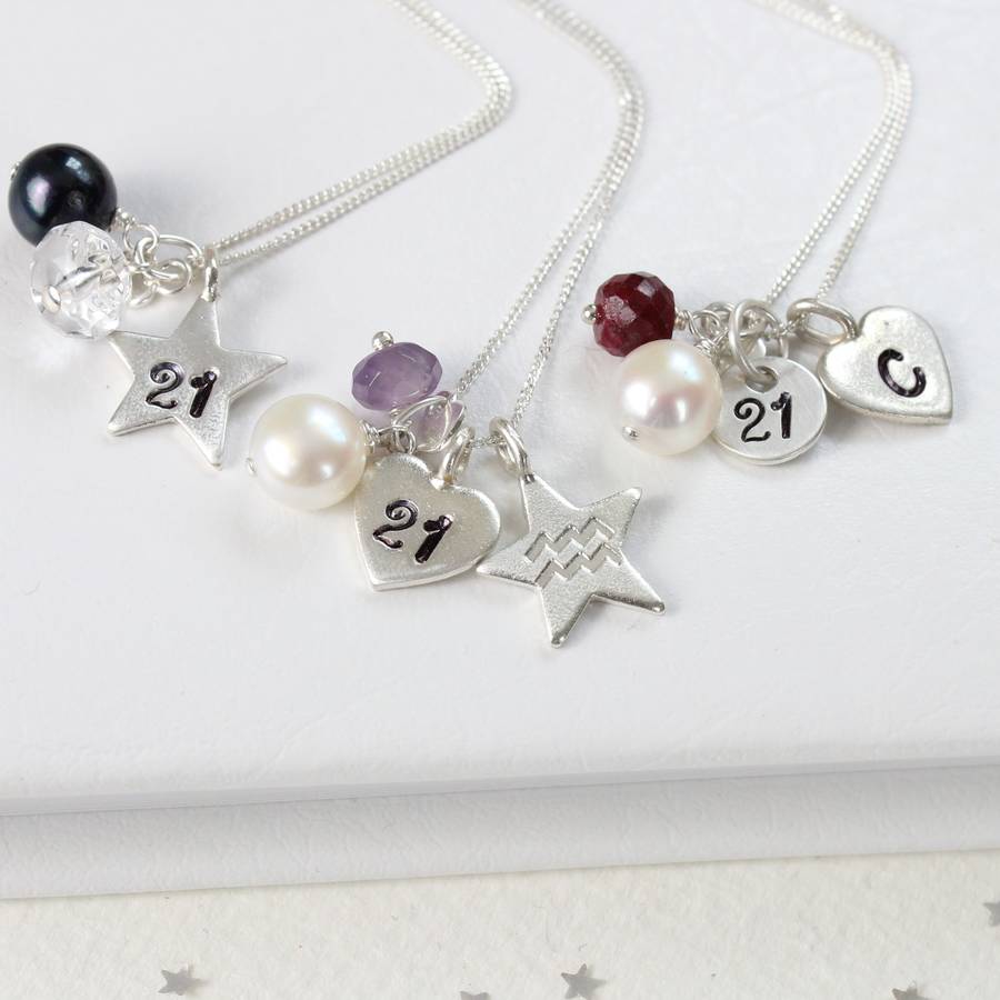 personalised 21st birthday necklace by bish bosh becca ...