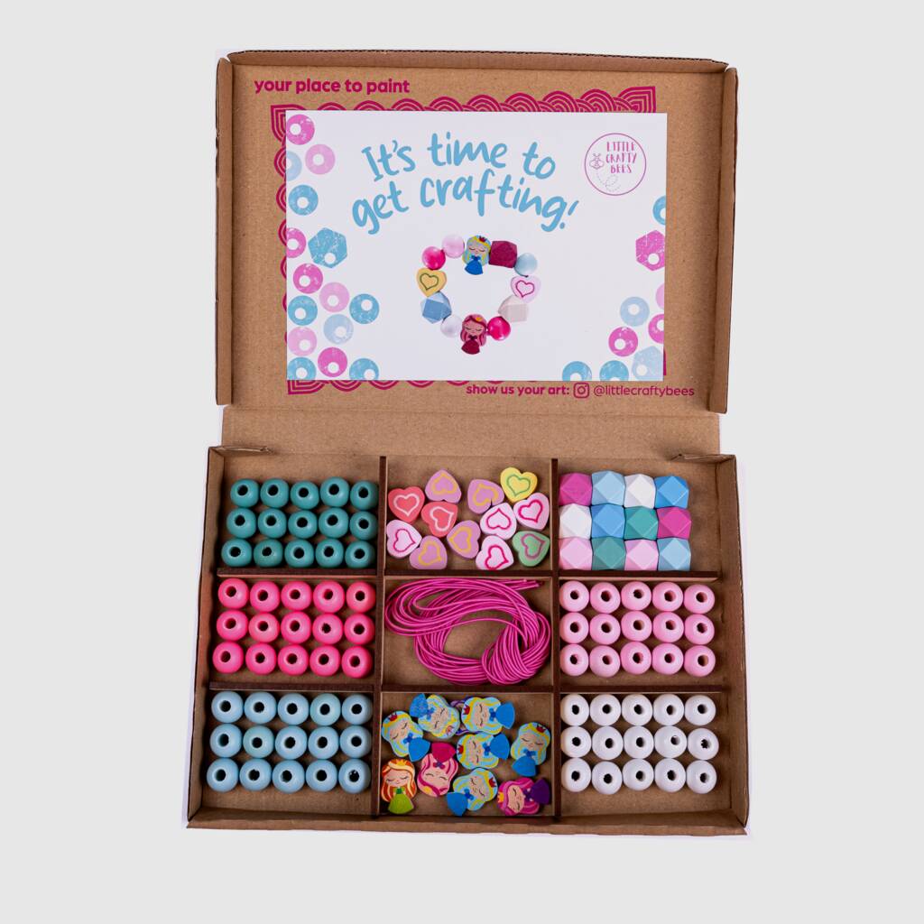 Personalised Princess Wooden Bead Making Kit By Little Crafty Bees