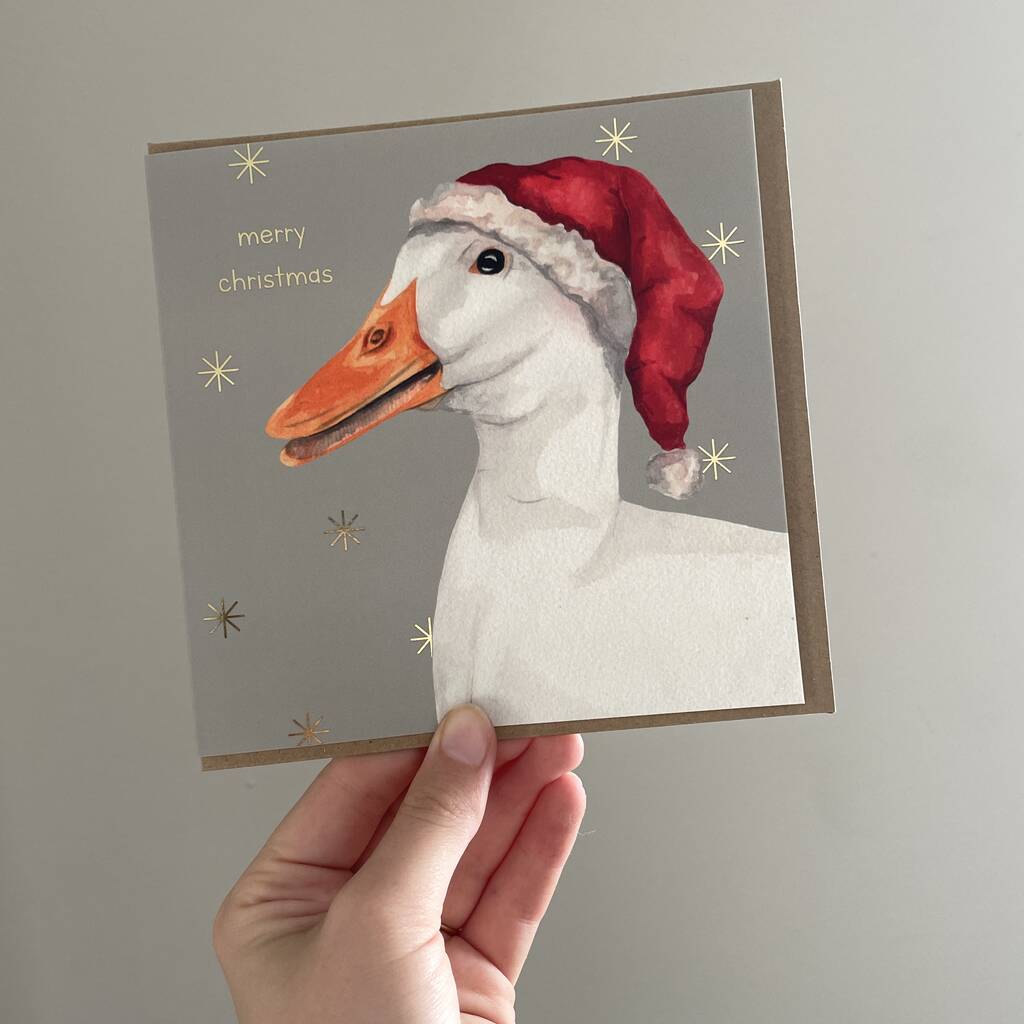 Gold Foil Goose Christmas Card By lil wabbit | notonthehighstreet.com