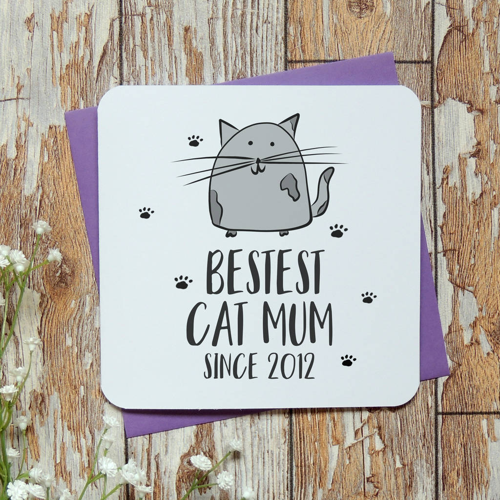 personalised bestest cat mum funny cat card by parsy card co ...