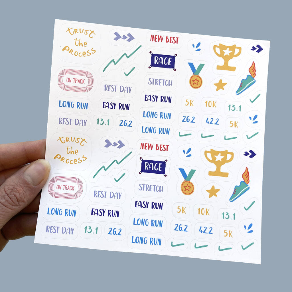 Running Sticker Sheet By Art Of Your Success | notonthehighstreet.com