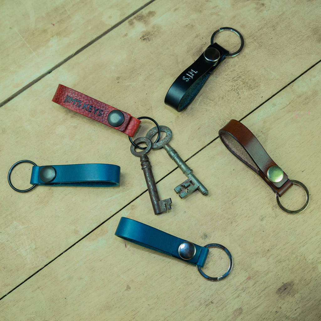 personalised leather key ring by tanner bates | notonthehighstreet.com