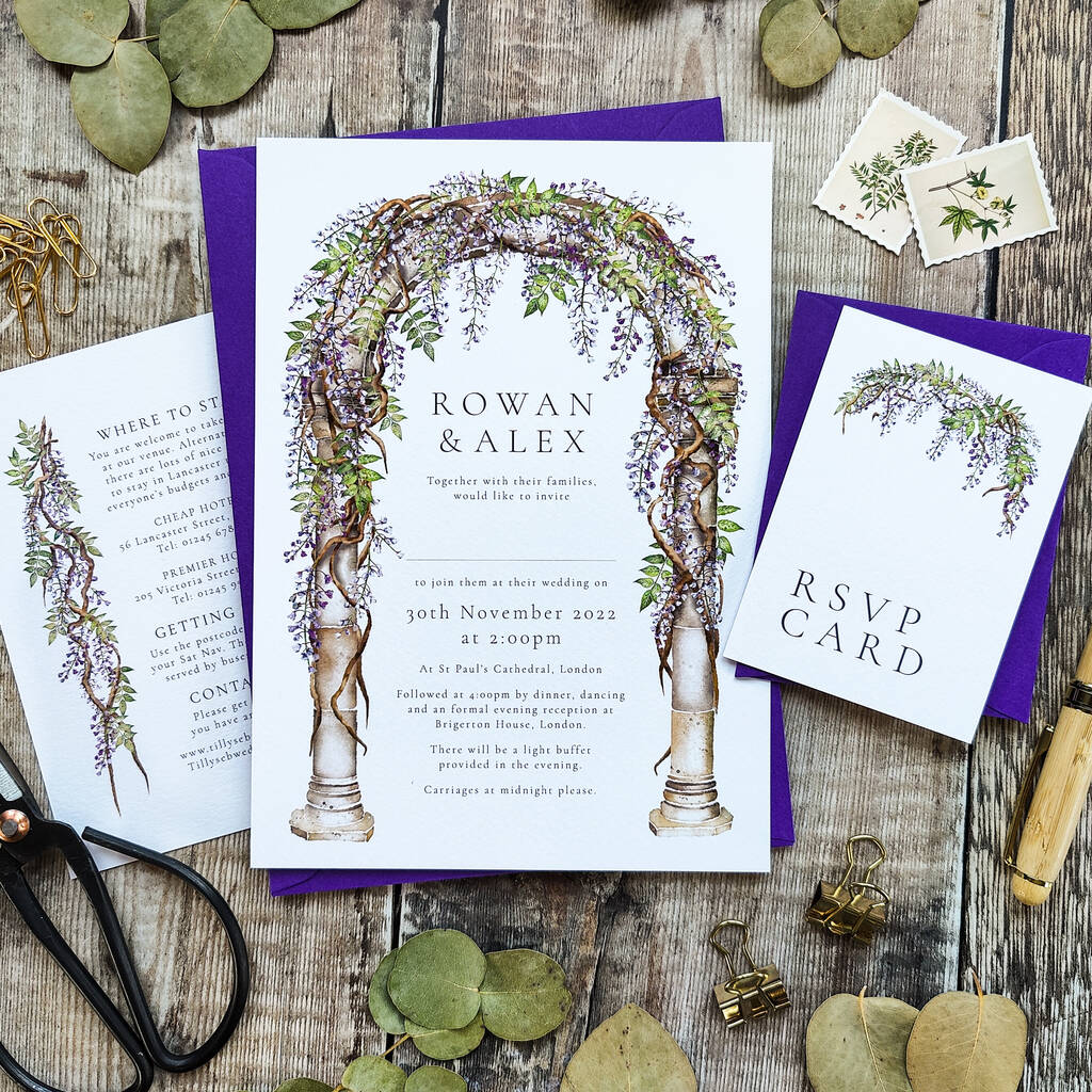 Regency Wisteria Wedding Invitation Suite By Paper Willow ...