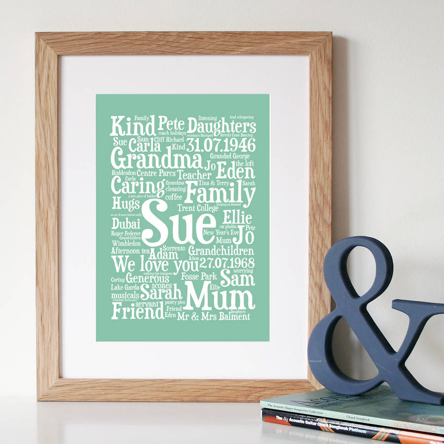 personalised word art print by hope and love | notonthehighstreet.com