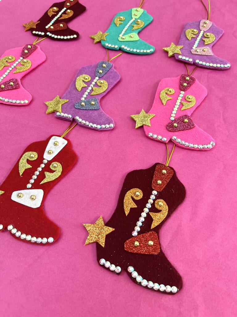Cowboy Boot Hanging Christmas Decoration By Sequin Souls ...