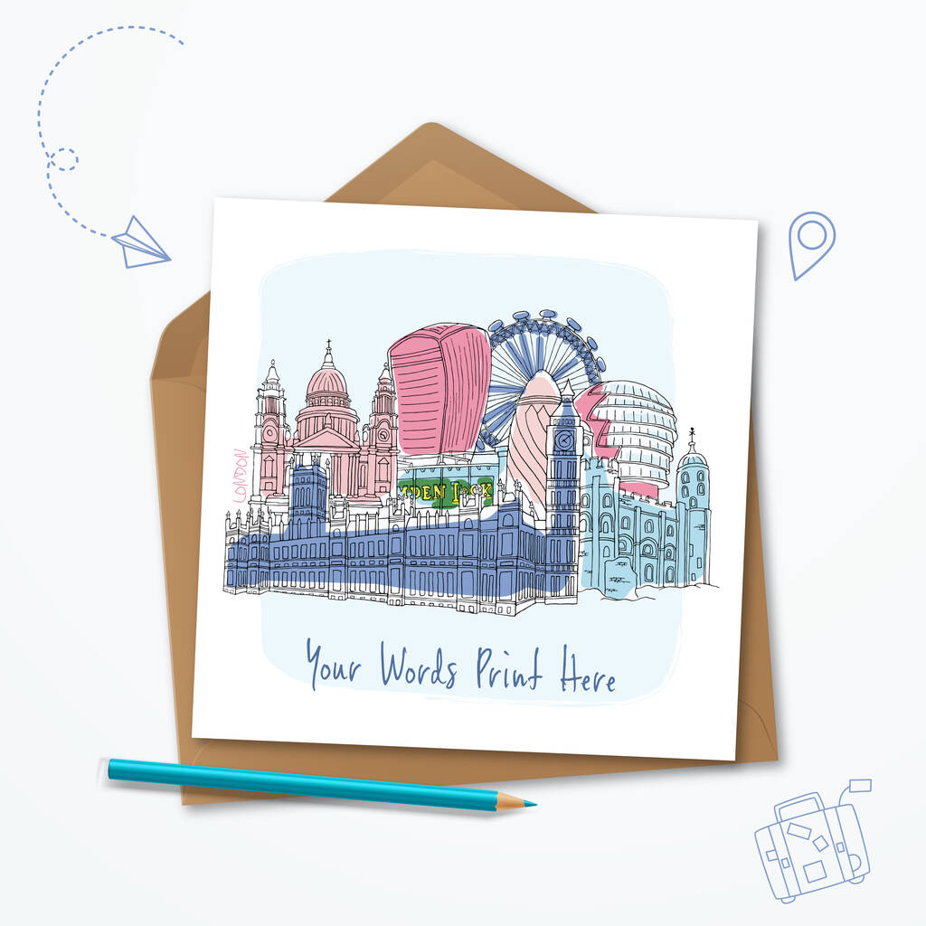 Personalised London Greeting Card By Moo and Snip | notonthehighstreet.com