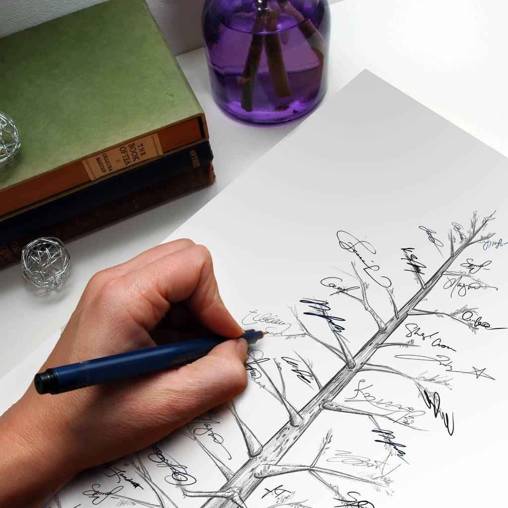 Signing Tree Keepsake Guest Book Memento By LillyPea Designs Notonthehighstreet