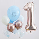 Blue And Rose Gold First Birthday Balloons Bundle By Ginger Ray ...