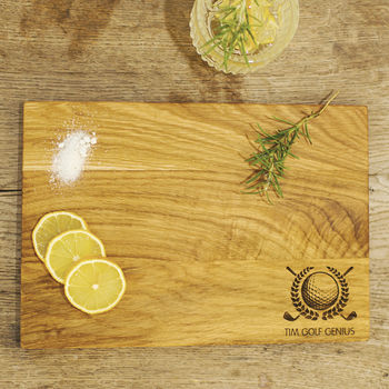 Personalised Golf Chopping Board Gift By Natural Gift Store ...