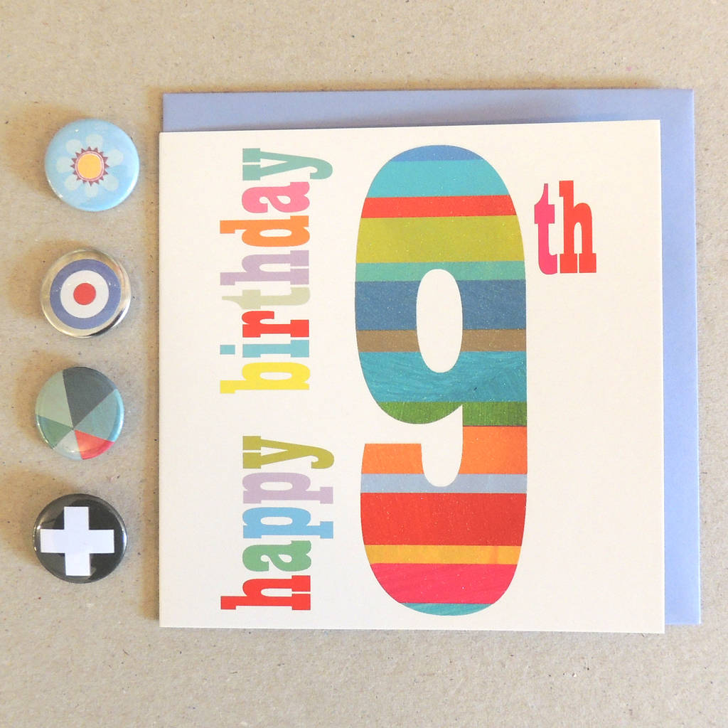 sparkly 9th birthday card by kali stileman publishing ...