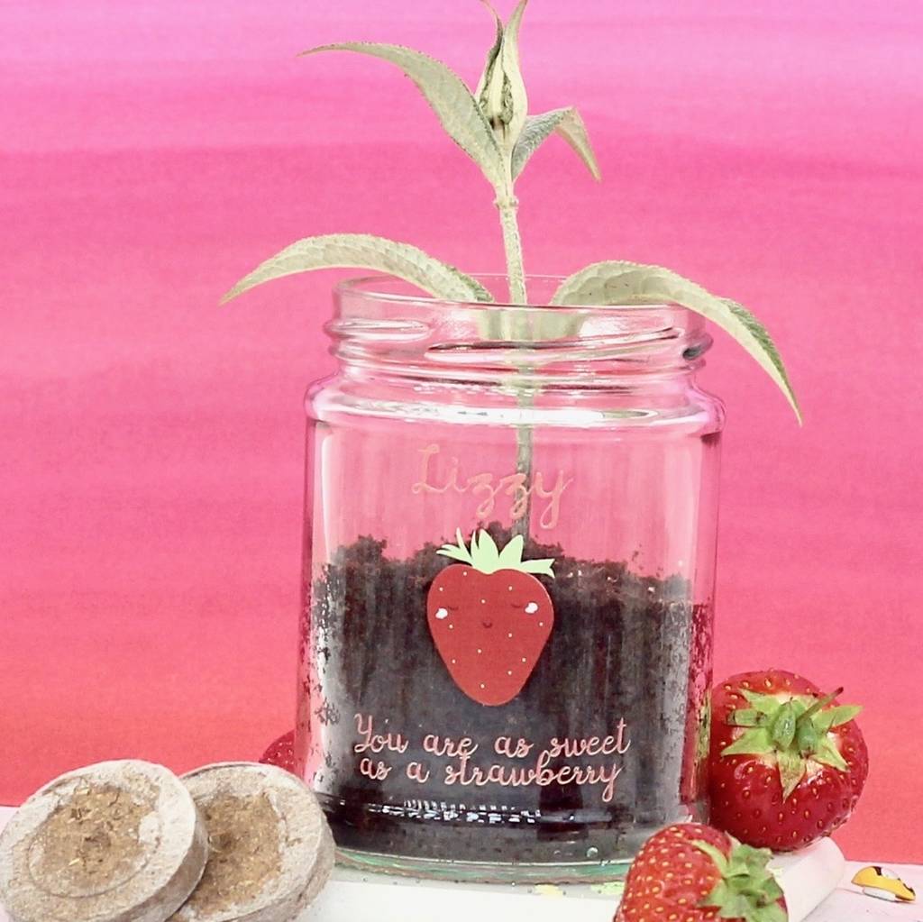 personalised sweet strawberry jar by beecycle | notonthehighstreet.com
