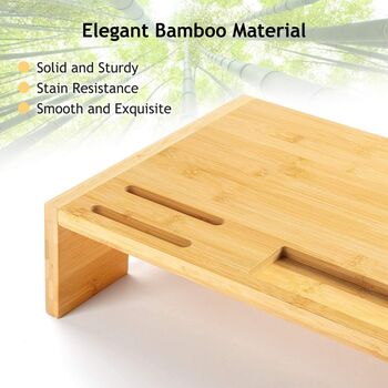 Bamboo Monitor Riser Desk Stand By Momentum