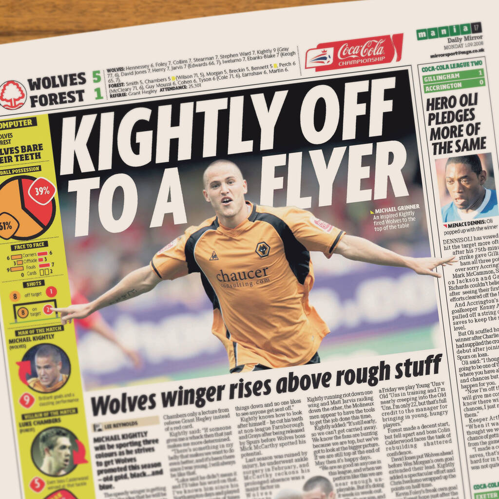 Wolves Personalised Football Gift Newspaper Book By Historic Newspapers ...