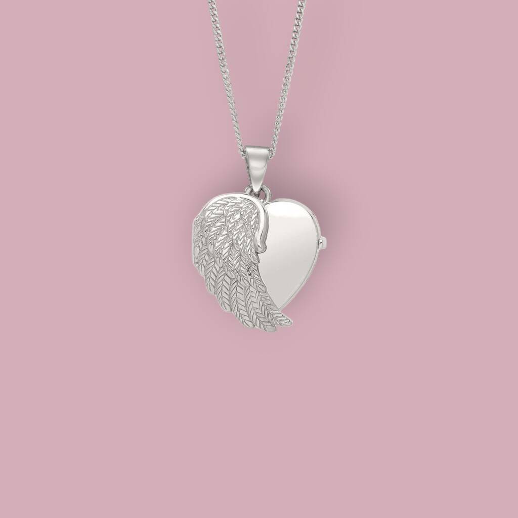 Personalised Guardian Angel Locket In Sterling Silver By Songs of Ink ...