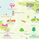 Map Of Somerset Art Print By Holly Francesca | notonthehighstreet.com