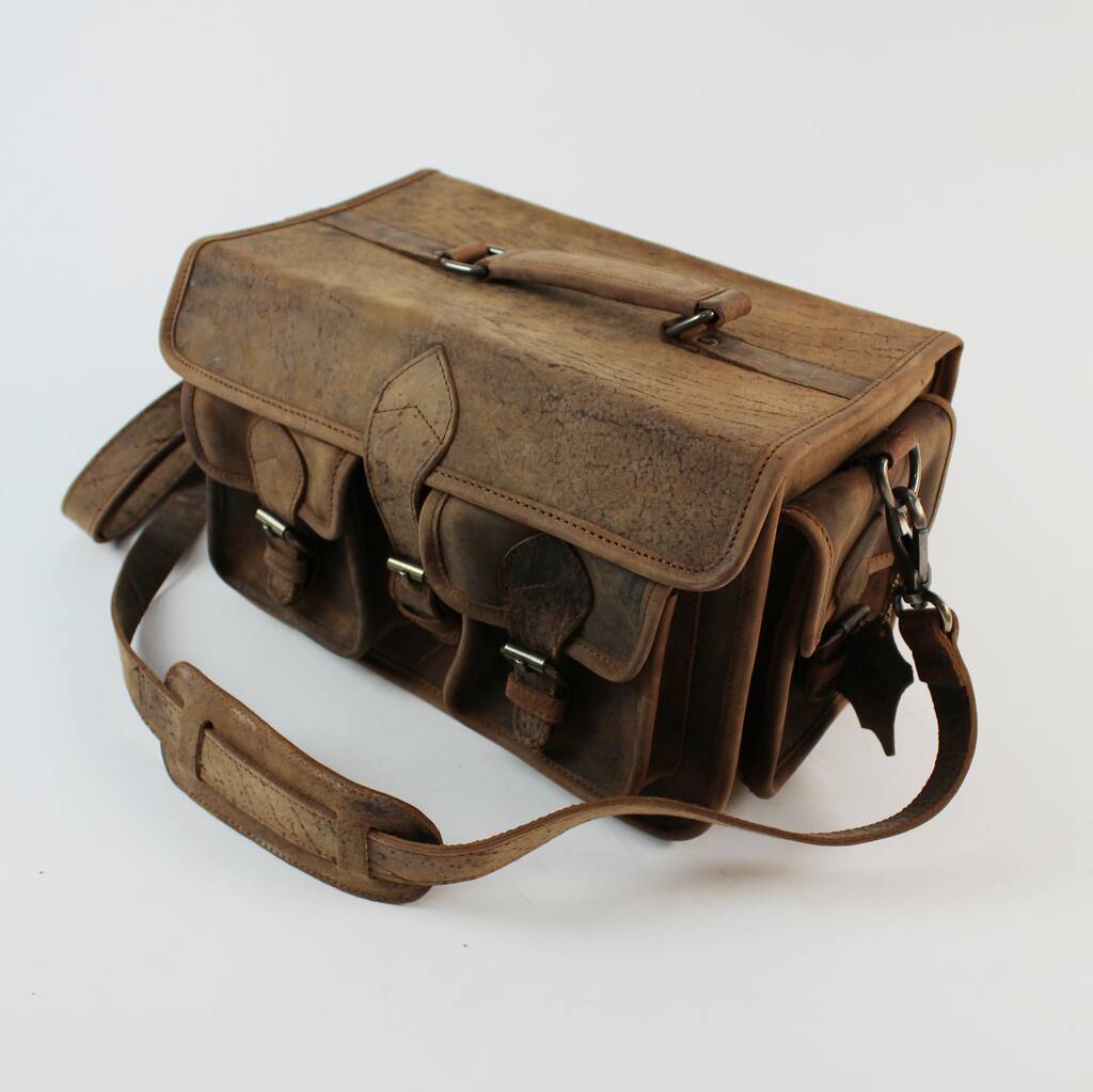 'kenlock' Leather Twin Pocket Camera Bag Brushed Wax By Vintage Child ...