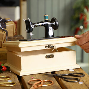Vintage Sewing Machine Craft Storage Box By Dibor