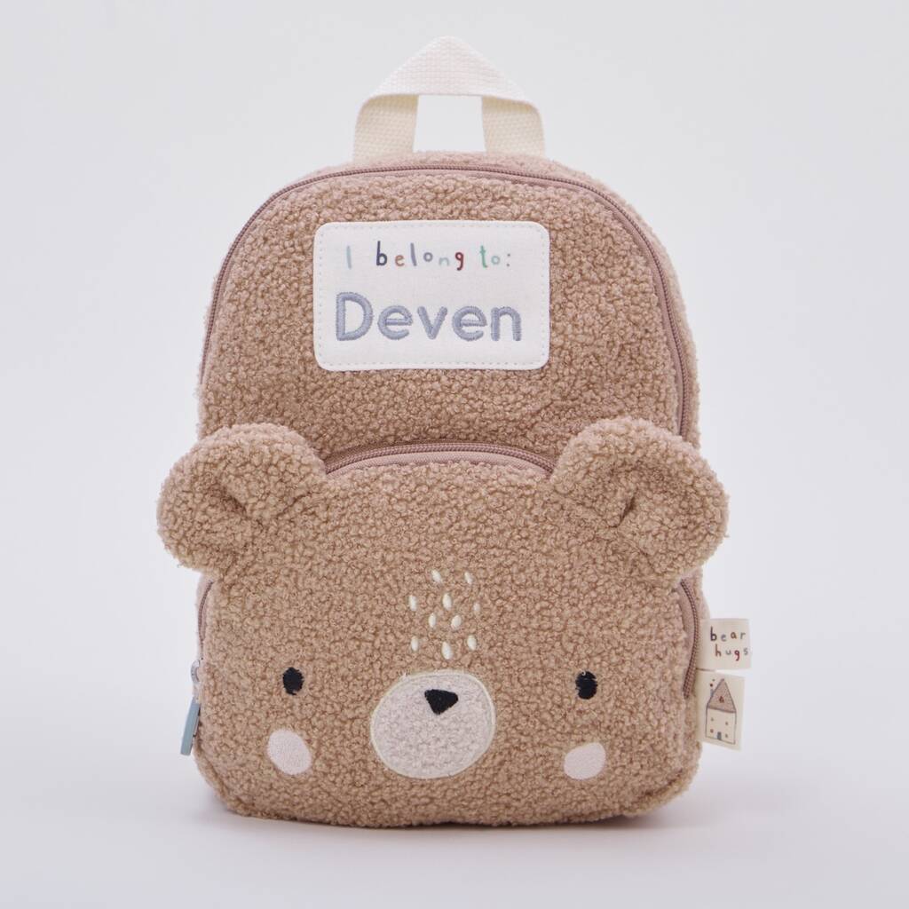 Personalised Fluffy Bear Character Mini Backpack By My 1st Years ...