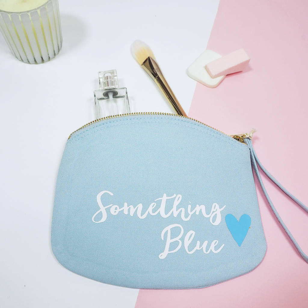 'something blue' bride make up bag by rock on ruby | notonthehighstreet.com