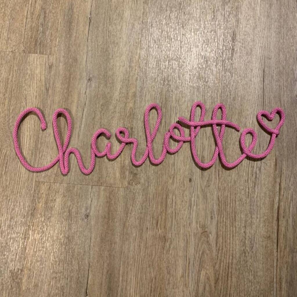 Personalised Knitted Wire Name By Lily Posie Personalised Knitted Wire Name By Lily Posie
