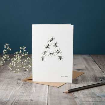 A Is For Ants Card By Lucy Coggle | notonthehighstreet.com