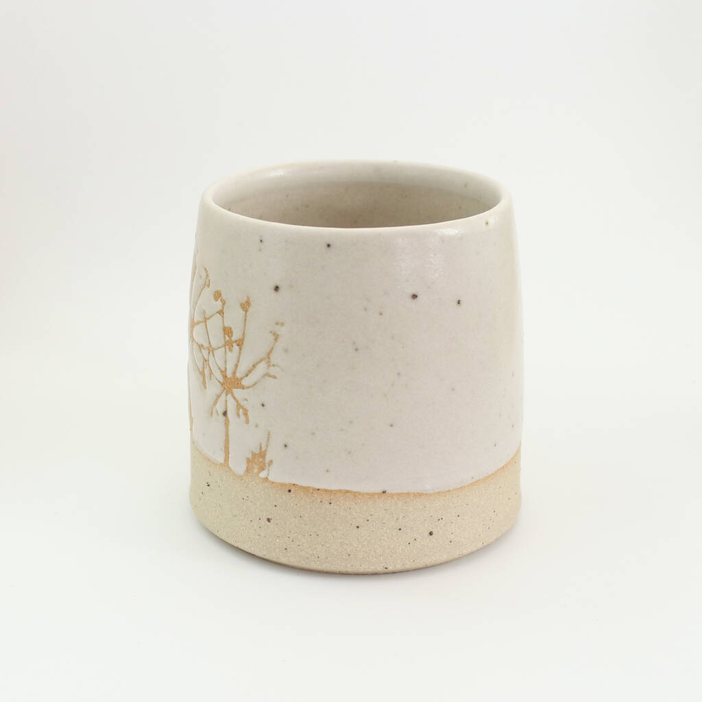 Handmade Cow Parsley Mug Off White By Dartmoor Ceramics