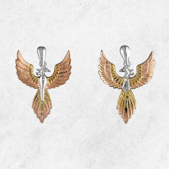 18ct Gold Plated Phoenix Necklace By Songs of Ink and Steel ...