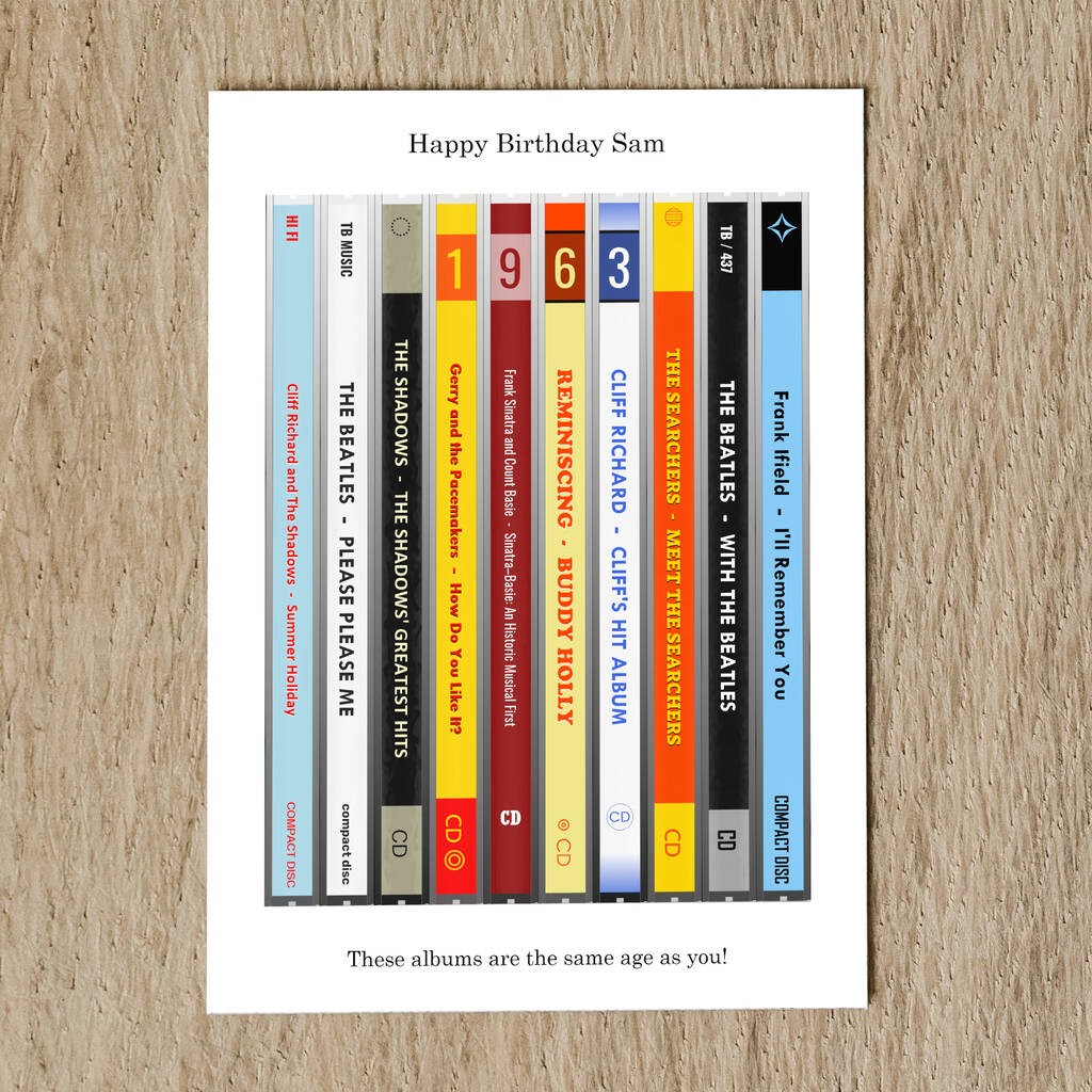 Personalised 60th Birthday Card 1963 Music By elevencorners ...