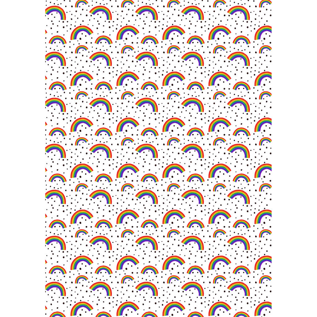 Rainbow Wrapping Paper, Rainbow Spotty Gift Wrap Sheets By Rebecca ...