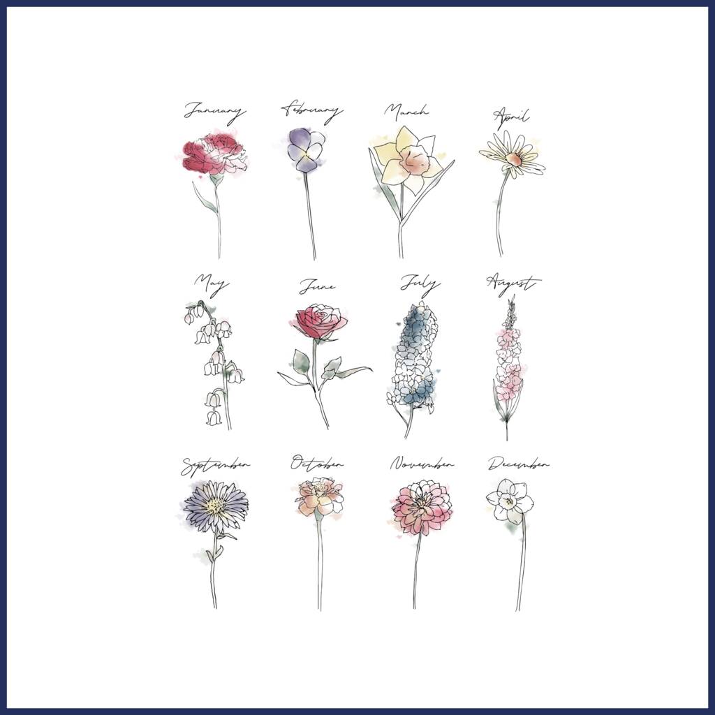 Personalised Watercolour Birth Flower Card By The Gifting Knot ...