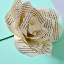 Personalised Newspaper Print Paper Rose By Paper Posies ...