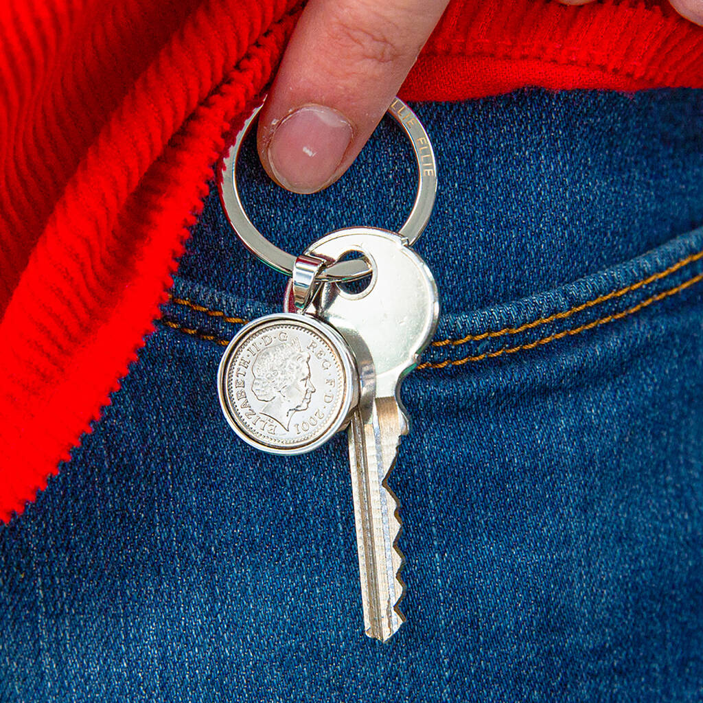 21st Birthday 2001 Five Pence 5p Coin Keyring By Ellie Ellie ...