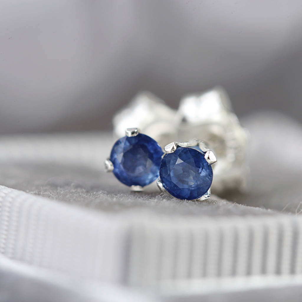 Sapphire Stud Earrings By Artique Boutique | notonthehighstreet.com