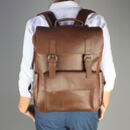'kingsley' Water Resistant Leather 15' Laptop Backpack By Vintage Child ...