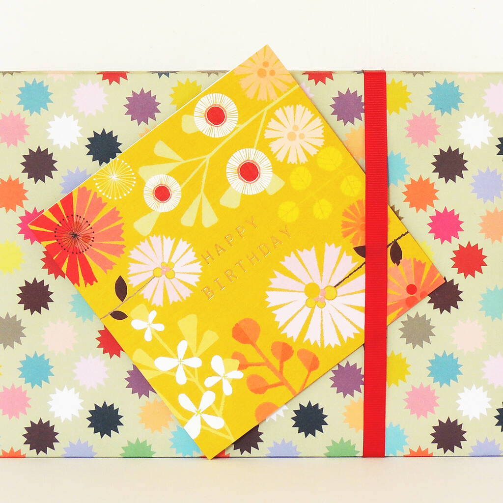 Gold Foiled Mustard Birthday Card By Kali Stileman Publishing